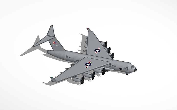 3D design Military Cargo Plane - Tinkercad
