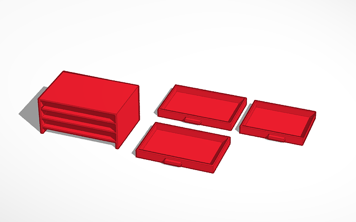 3D design Shelf with drawers - Tinkercad