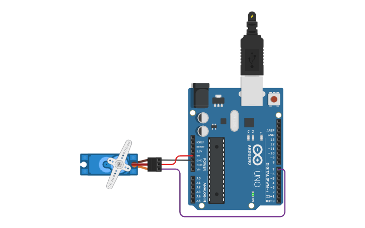 Circuit design M308 Servo Motor - Tinkercad