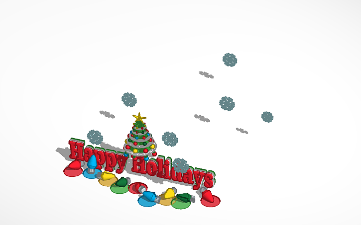 3D design Happy Holidays - Tinkercad