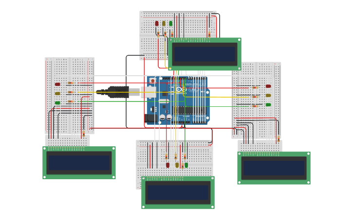 Circuit design Traffic Light Controller - Tinkercad