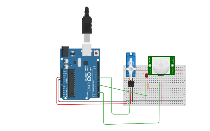 Circuit design PIR sensor - Tinkercad