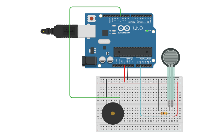 Circuit design pressure sensor - Tinkercad
