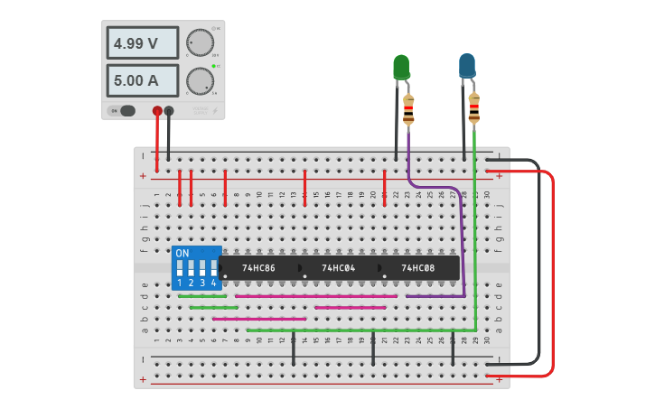 Circuit Design Half Subtraction Using Basic Gates Tinkercad
