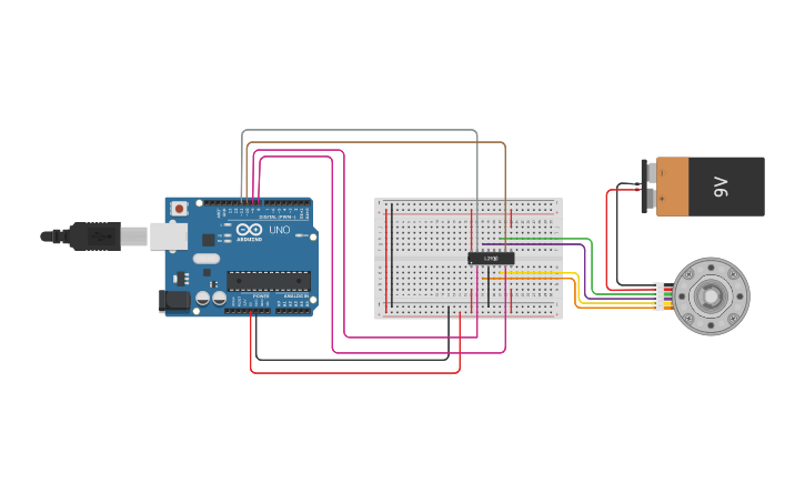 Circuit design Stepper Motor - Tinkercad
