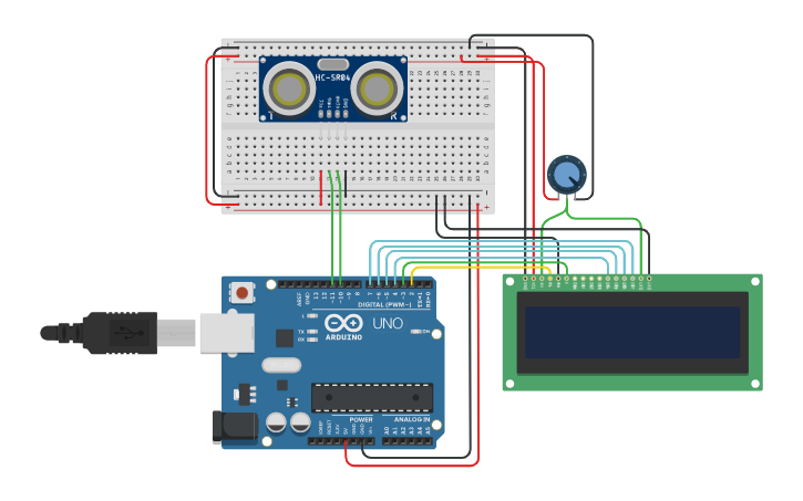 Circuit Design Distance Measurement Using Ultrasonic Sensor With Lcd