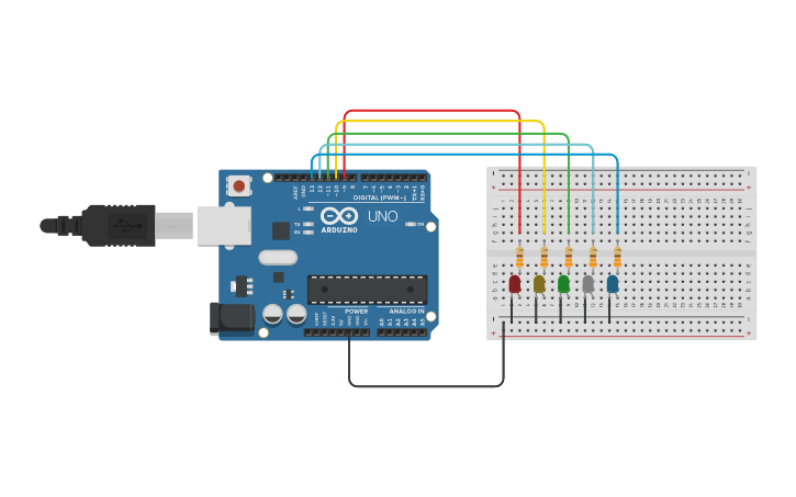 Circuit design atividade void loop 3 - Tinkercad