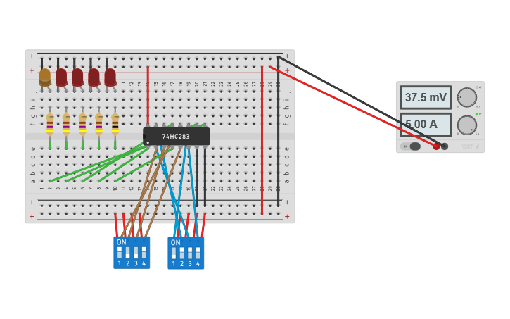 Circuit design Sumator | Tinkercad
