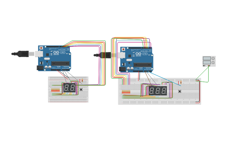 Circuit design 7 segmentos - Tinkercad