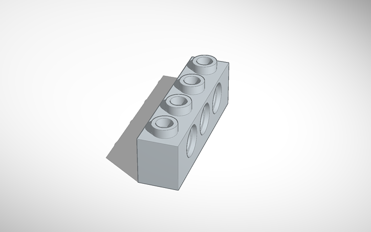 3D design Lego Technic Brick 1 x 4 with Holes - Tinkercad