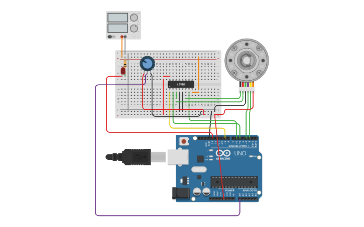 Circuit design Control the angle of the DC motor - Tinkercad Circuit design Control the angle of the DC motor - Tinkercad