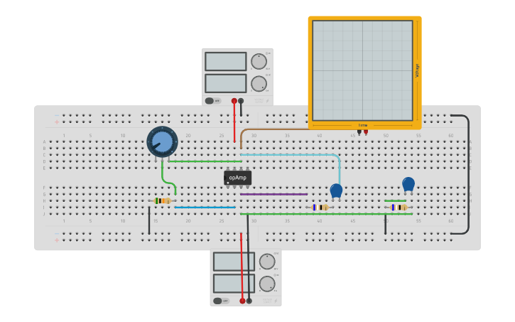 Circuit design wien Bridge Oscillator - Tinkercad