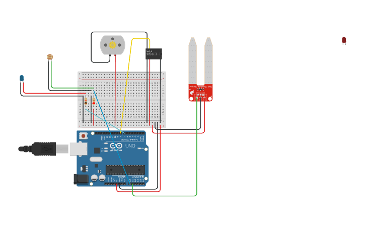 Circuit design Sistema de Riego Automático - Tinkercad