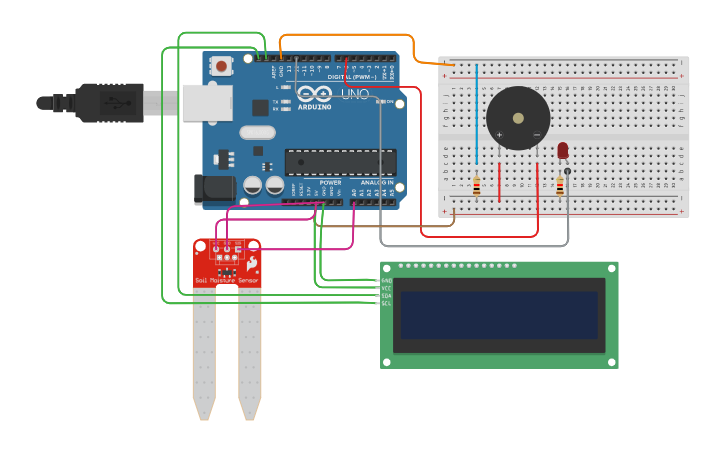 Circuit design Copy of Sensor Ultrasonik dengan Buzzer - Tinkercad