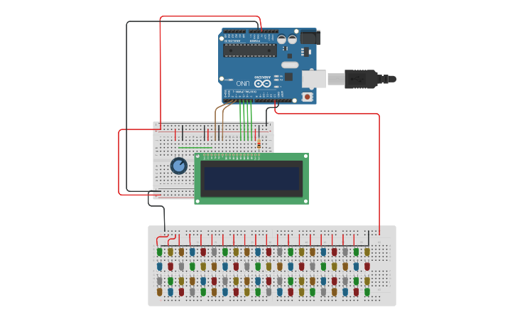 Circuit design Ahmad Sweid & Huss(LCD project ) | Tinkercad