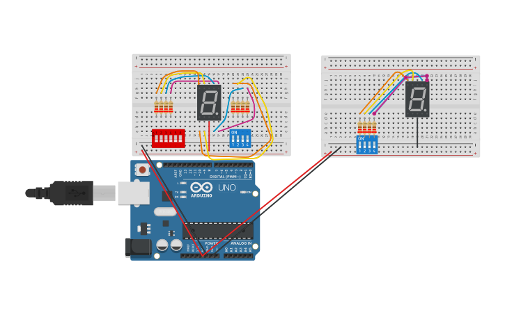 Circuit design 7 Segment Display Newbury | Tinkercad