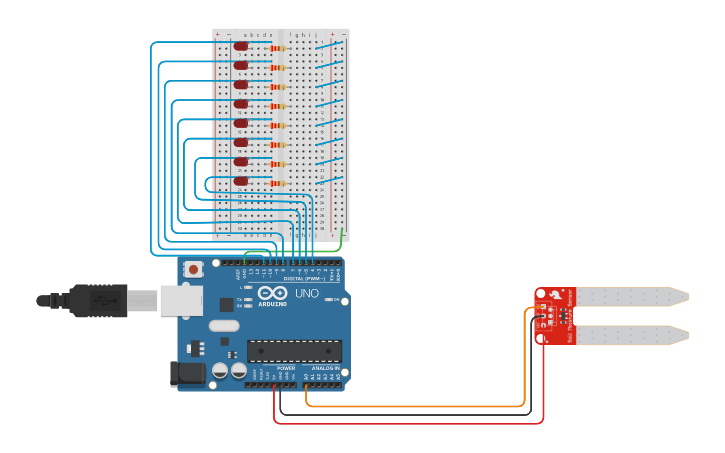 Circuit Design Датчик почвы Tinkercad