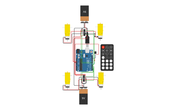 Circuit design AUTO A CONTROL REMOTO - Tinkercad