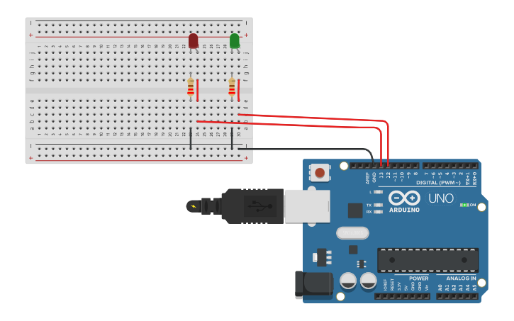 Circuit design atividade arduino/led | Tinkercad