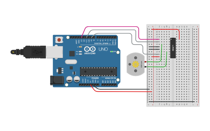 Circuit design single DC-Motor by using H-bridge Motor Driver - basic ...