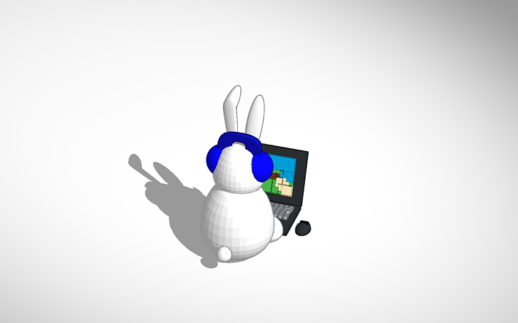 3D design Bunny Playing Minecraft - Tinkercad