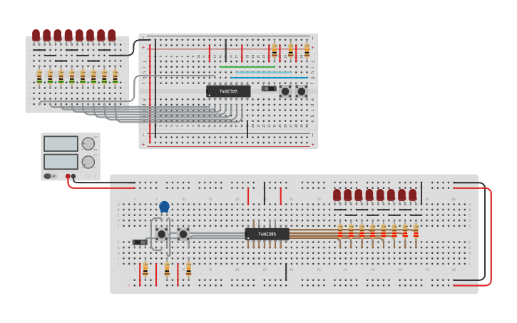 Circuit design Shift Register - Tinkercad Circuit design Shift Register - Tinkercad