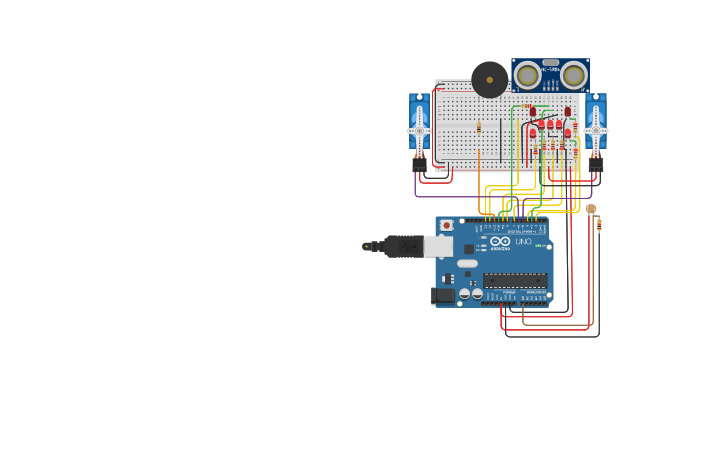Circuit design 14. Circuito integrador ROBOT OTTO - Tinkercad