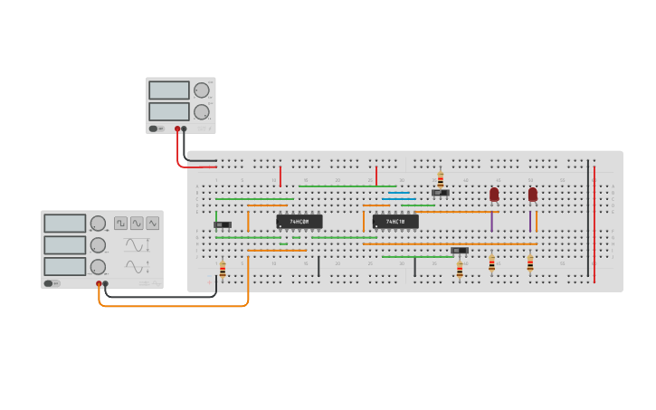 Circuit design D FF - NAND Gates | Tinkercad