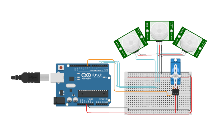 Circuit design Auto Tracking Camera - Tinkercad