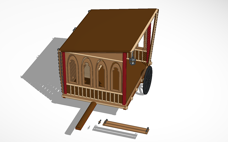 3D design Wheel cart with safety wall | Tinkercad