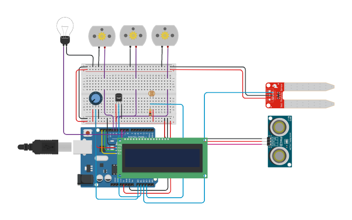 Circuit design ESD Project: Smart Green House - Tinkercad