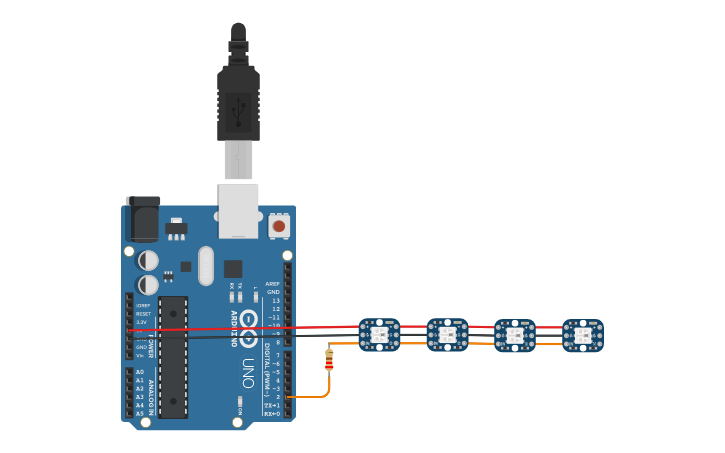 Circuit design NEOPIXEL MODELO 1 | Tinkercad