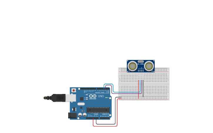 Circuit design B6.ultrasonic | Tinkercad
