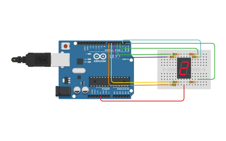 Circuit design Control de salida digital (pines) | Tinkercad