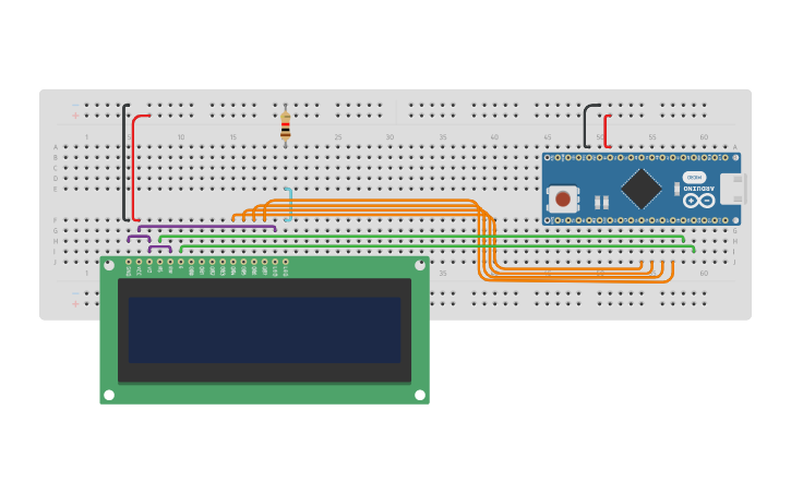 Circuit design LCD - Tinkercad