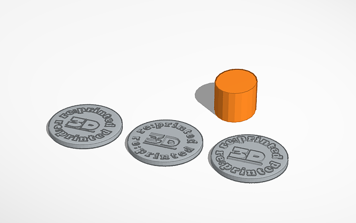 3D design RE Printed 3D Coin - Tinkercad