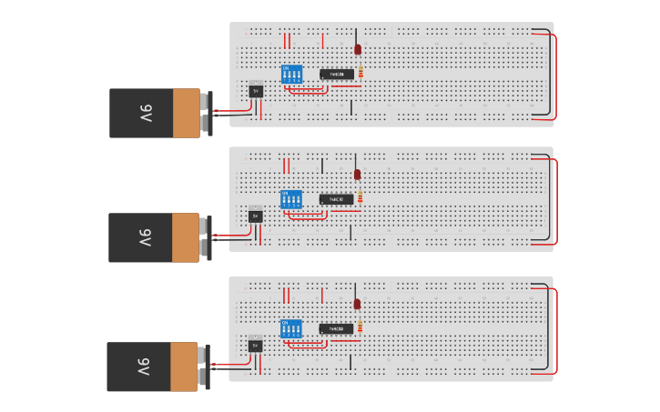 Circuit design PUERTAS LÓGICAS - Tinkercad