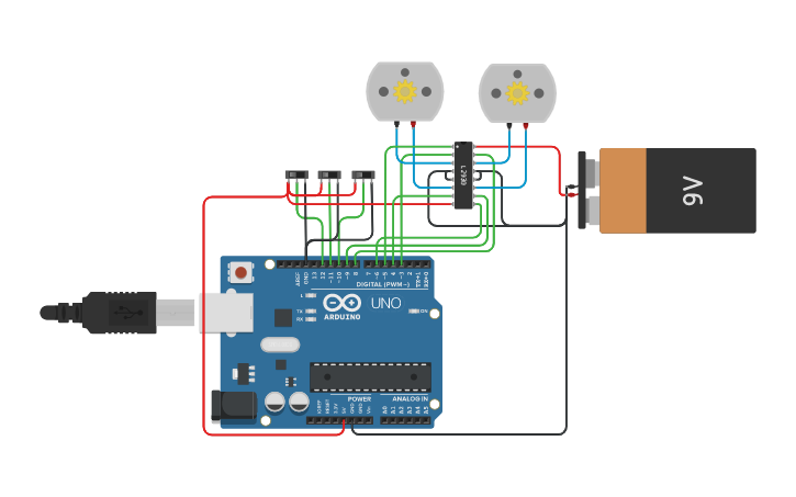 Circuit Design Line Follower Tinkercad