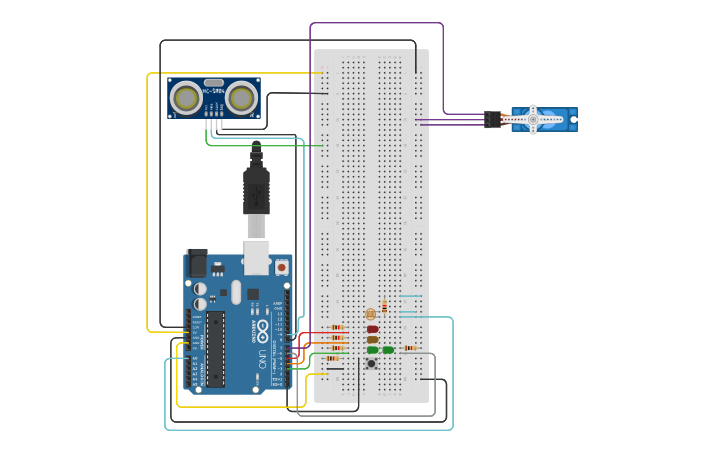 Circuit design Smart Street Breadboard Group 26 - Tinkercad