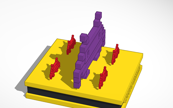 3D design Retro Games- Space Invaders (bricked) - Tinkercad