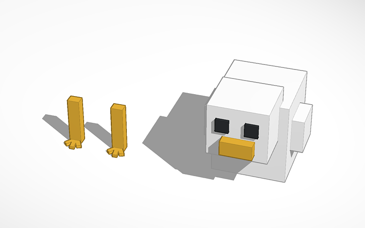 3D design Minecraft Chicken - Tinkercad