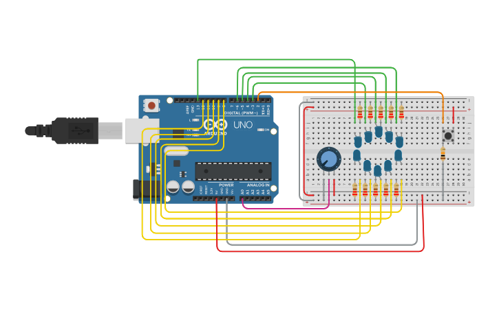Circuit design Test led array 2 - Tinkercad