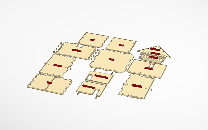 3D design dollhouse plan - Tinkercad