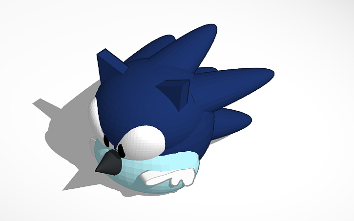 3D design werhog sonic head - Tinkercad