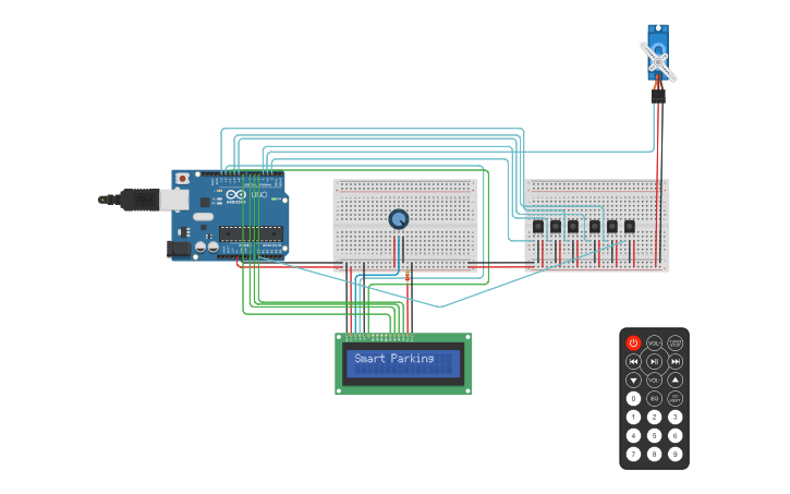 Circuit design Smart Parking - Tinkercad