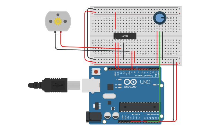 Circuit Design Speed Control With Potentiometer Tinkercad