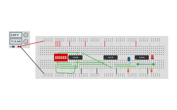Circuit design Voting System - Tinkercad