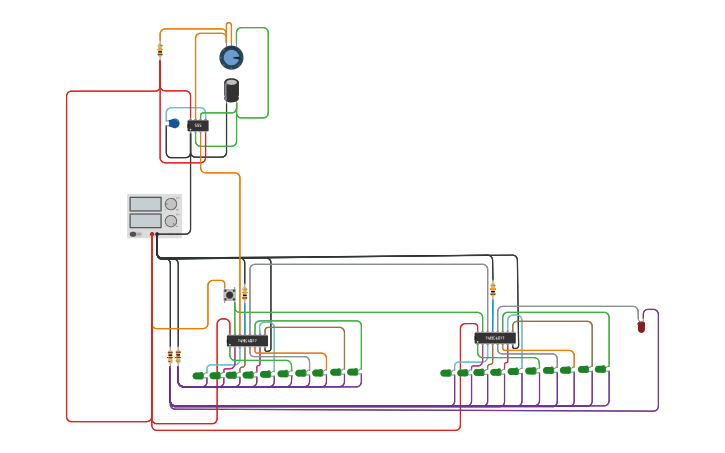 Circuit design 74HC4017 sequencial unit and tens | Tinkercad
