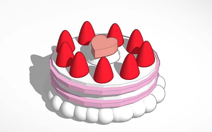 3D design Birthday cake - Tinkercad