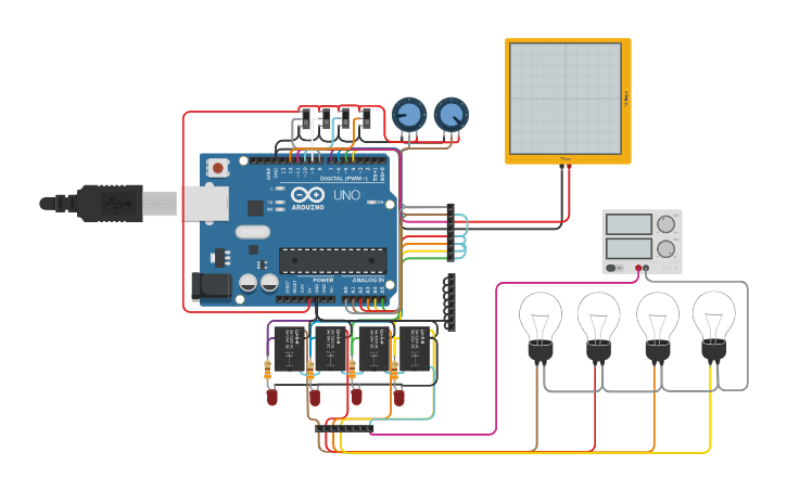 Circuit design SIMULADOR CLPINO - CLP com ARDUINO UNO | Tinkercad